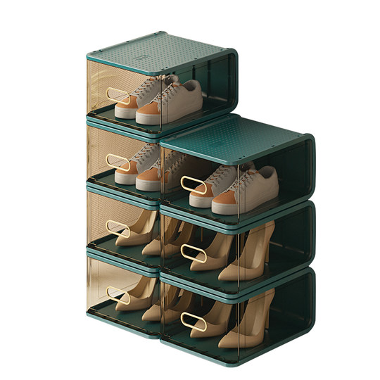 Naiben Hard Plastic Transparent Drawer-Type Shoe Box Shoe Storage Box ...