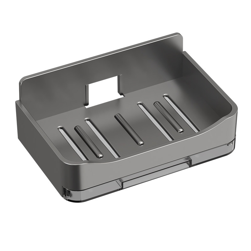 Wall-Mounted Double-Layer Soap Drain Box Bathroom Soap Storage Rack