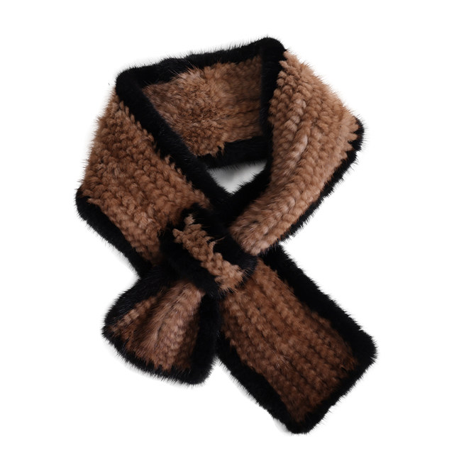Inheritable - mink fur French weaving 100% mink fur scarf neck warmer ...