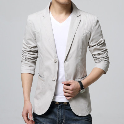 m55 washed cotton slim fit youth jacket thin spring and autumn men's casual solid color small ...