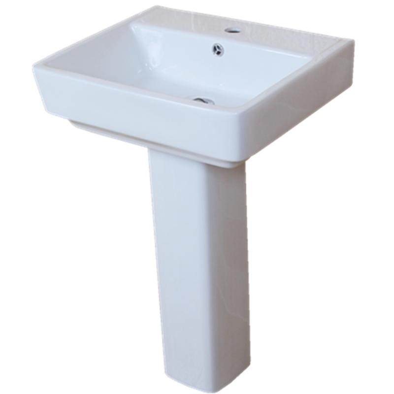 Lefit Ceramic Column Wash Basin - Square Above Counter Basin for Bathroom