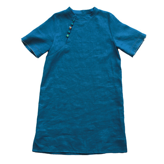 Southern Song Xiaoxi Children's Linen Dress - Retro Chinese National ...