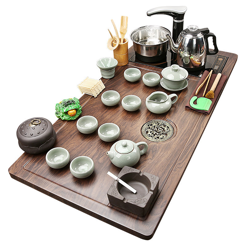 Light Luxury Tea Set with Fully Automatic Kettle and Integrated Tea Tray