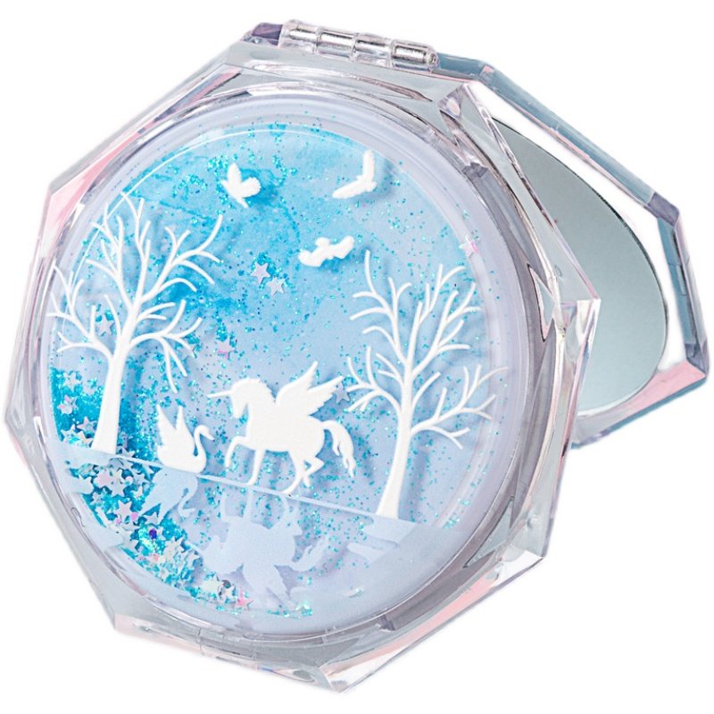 Korean Creative Quicksand Cosmetic Mirror - Mini Portable Cute Girly ...