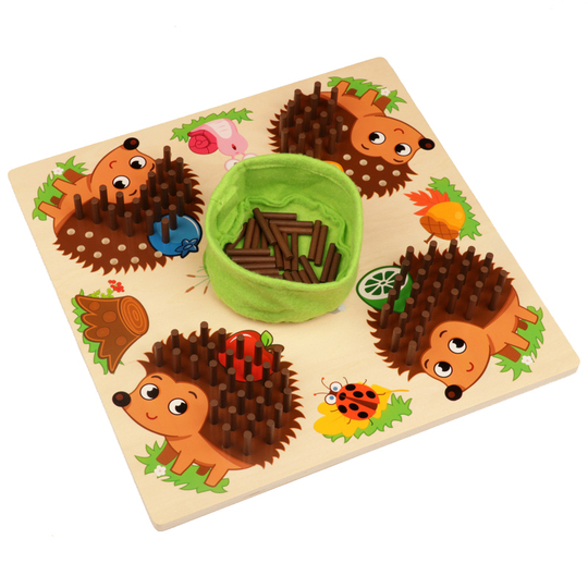 Hedgehog Sticking Game - Wooden Early Learning Toy