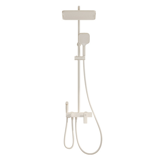 Wave Whale Cream Style White Shower Set - Minimalist All-Copper Design ...
