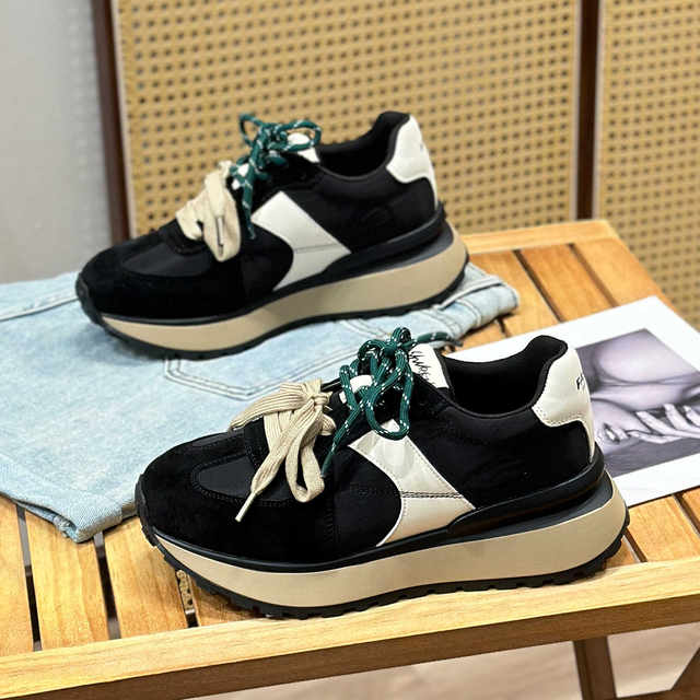 Thick bottom leather lace -up Agan shoes female 2024 autumn new model ...