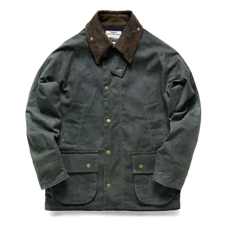 Autumn Winter Heavy Oil Wax Waterproof Windbreaker Jacket - Retro ...