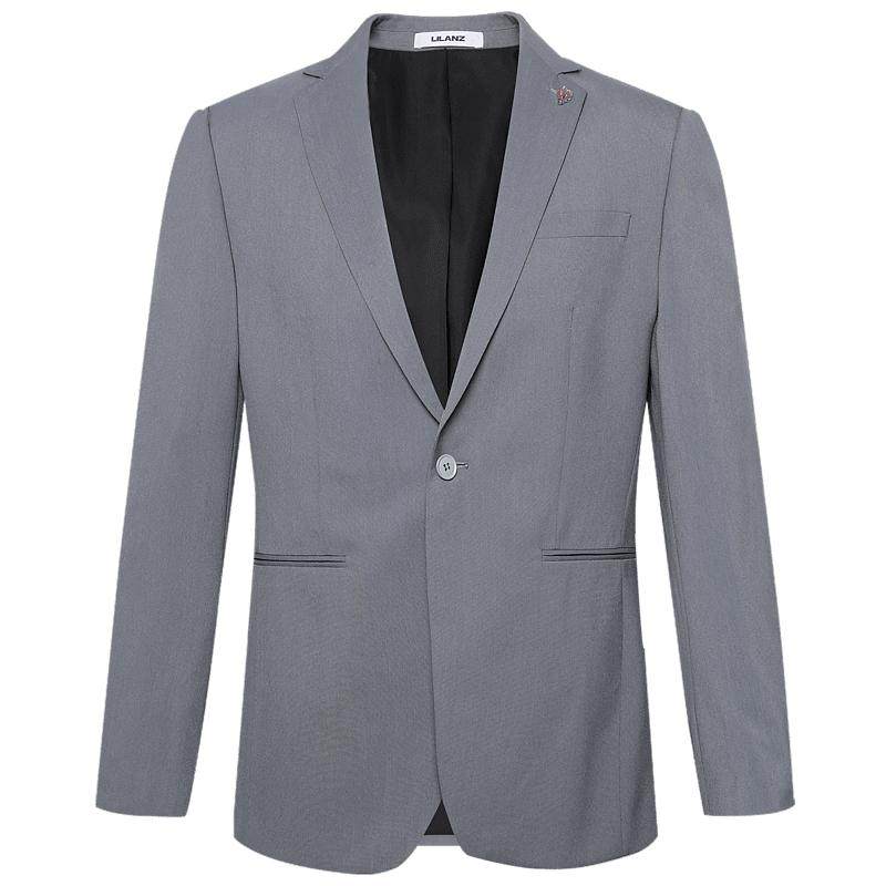 Lilanz 公式メンズ スーツ ジャケット - ビジネス カジュアル フラット ラペル