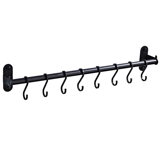 Black Space Aluminum Kitchen Hanging Rod - Movable Storage Holder