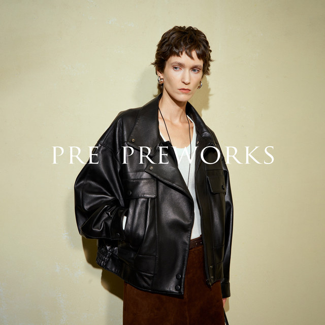 PRE PREWORKS retro modern imported light wax semi-vegetable blended sheepskin silhouette ...