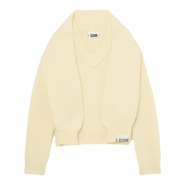 IT Izzue women's clothing with a scarf V -neck sweater casual winter ...