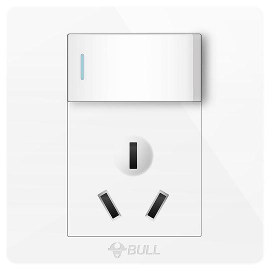 Bull G07e204a 16A Socket - 3-Hole Type 86 PC Wall Socket - Ivory White