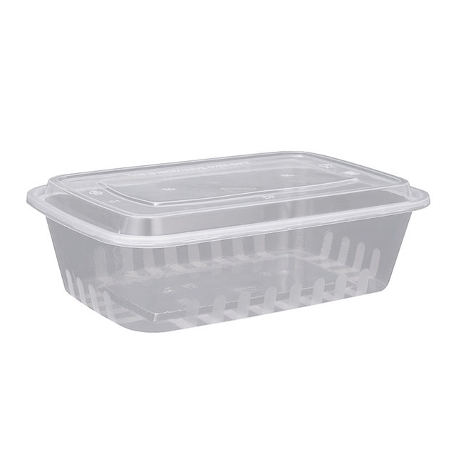Rectangular 750ml disposable lunch box plastic takeaway packing thick ...