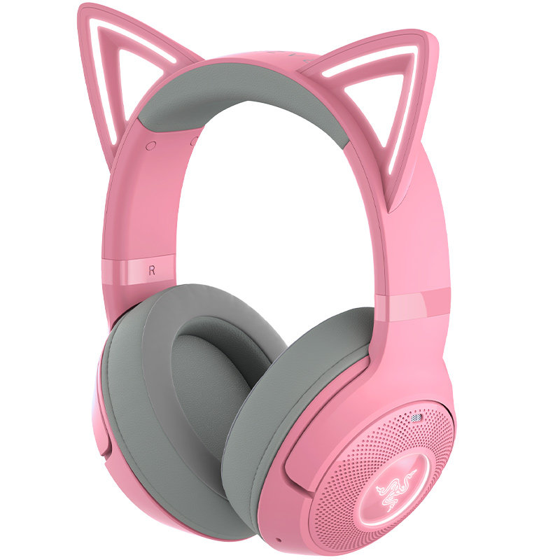 Razer Kraken Cute Cat V2 Pink Wireless Bluetooth Headphones with Microphone