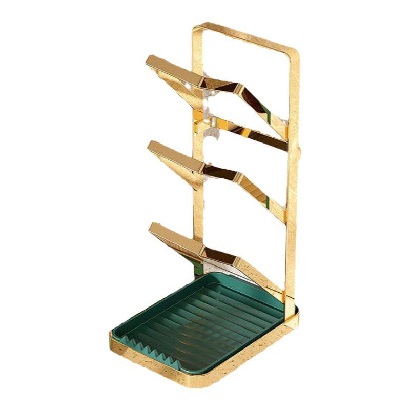 Pot Cover and Spatula Storage Rack - Kitchen Countertop Organizer