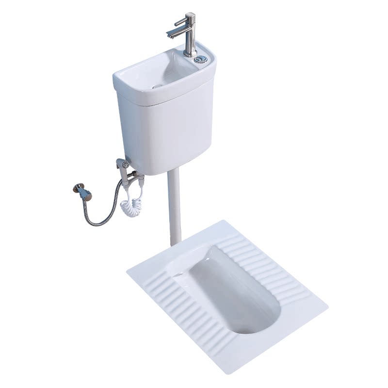 Meiye Home Bathroom Squat Toilet with Washbasin - Full Ceramic Design ...