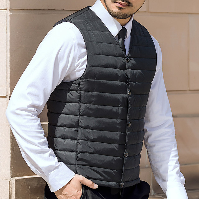 Plel cotton vest men's vest autumn and winter casual short warming elderly, the elderly vest ...