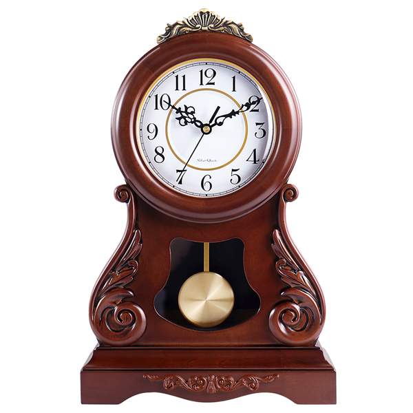 European Retro Solid Wood Clock - Elegant Living Room Pendulum Clock ...