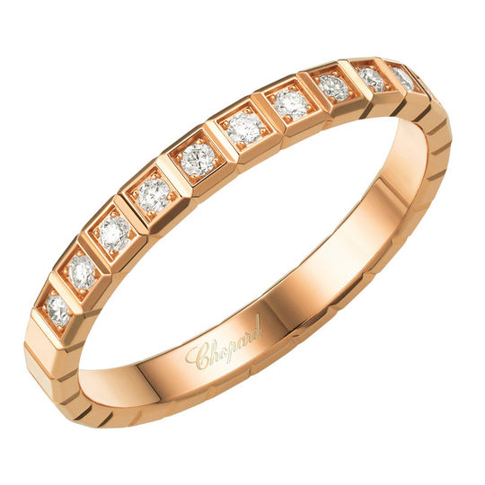 Chopard Small Ice Cube 18K Gold Couple Pair Ring - Diamond Stacked ...