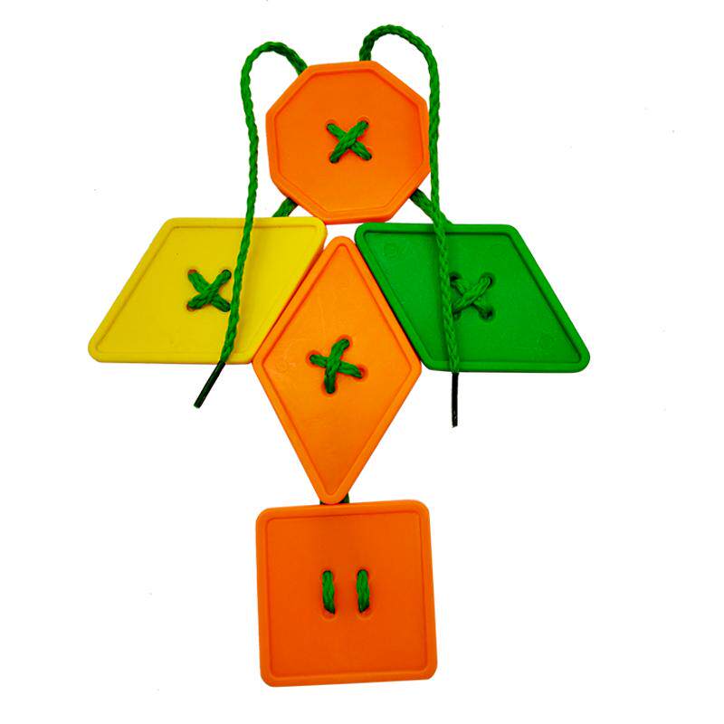 Children's Early Education Geometric Button Threading Building Blocks ...