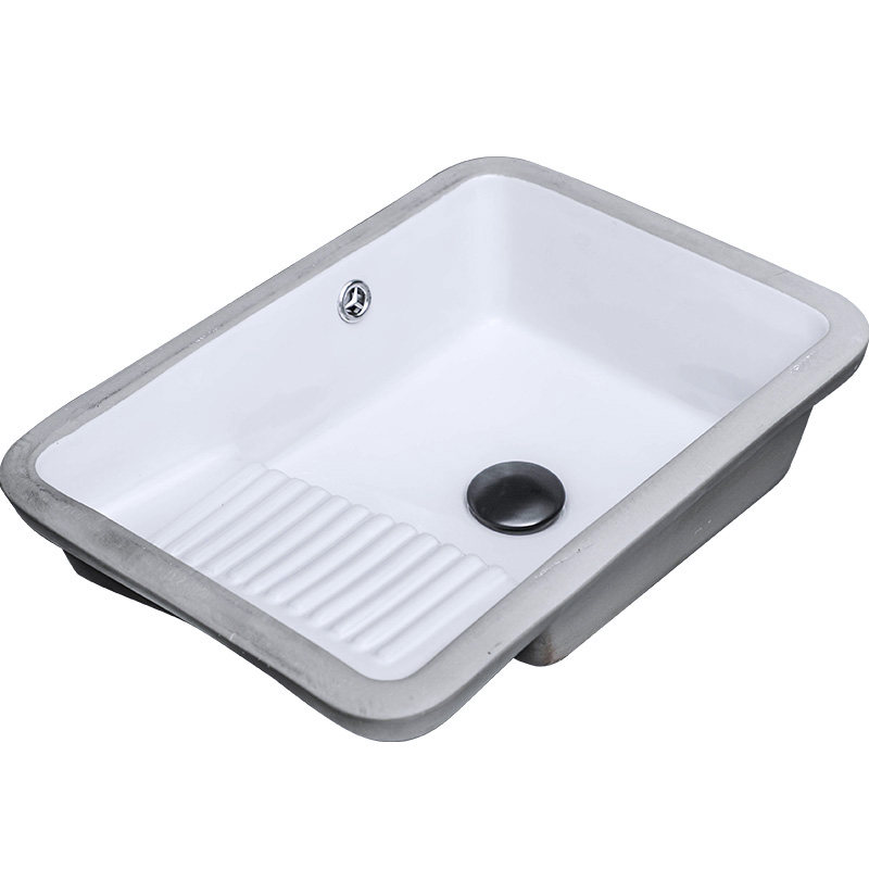 18cm Deep Ceramic Laundry Sink - 445x390mm