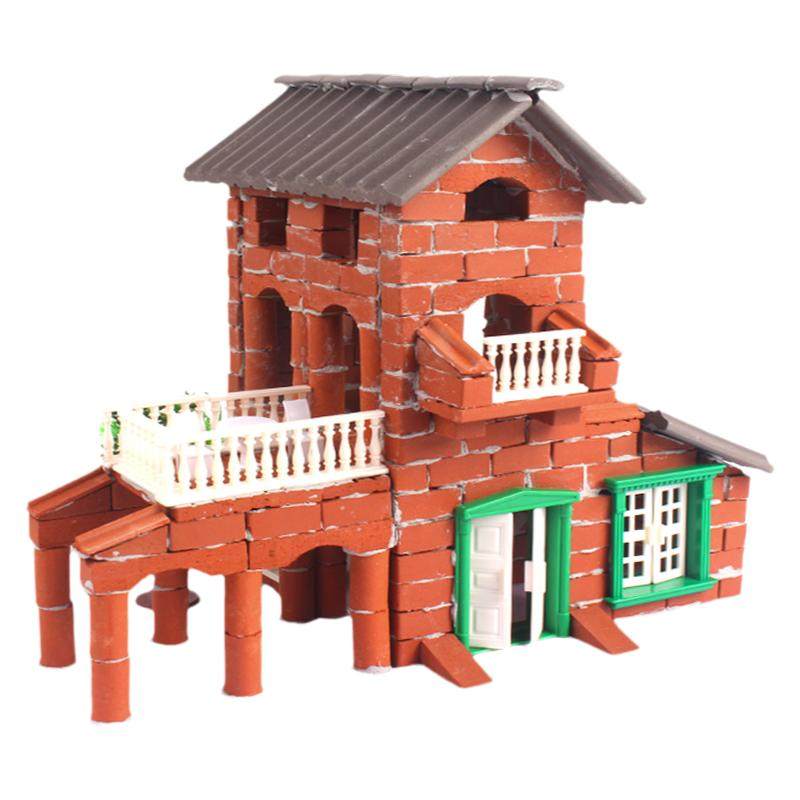 High-End Toy for Children - Build Mini House Bricks with Real Cement