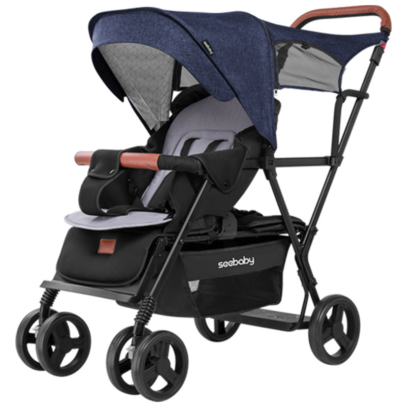 Seebaby T12 Twin Baby Stroller - Lightweight Folding Pram for Newborn ...