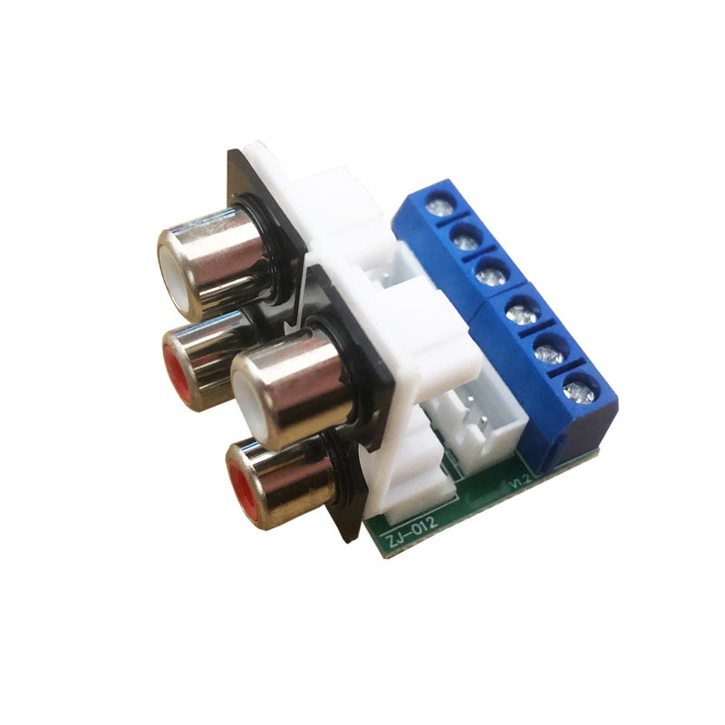Cirmech 4-Bit RCA Audio Input Adapter Chassis - DIY Speaker Terminal Board