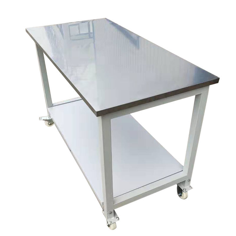 Mobile Stainless Steel Double-Layer Workbench with Load Belt Wheels for ...
