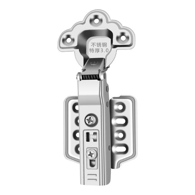 Stainless Steel Bull Head Hinge with Damping Buffer for Wardrobe Doors