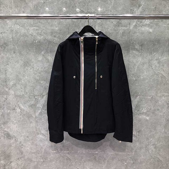 tb double zipper jacket men's loose hooded spring and autumn new Korean ...