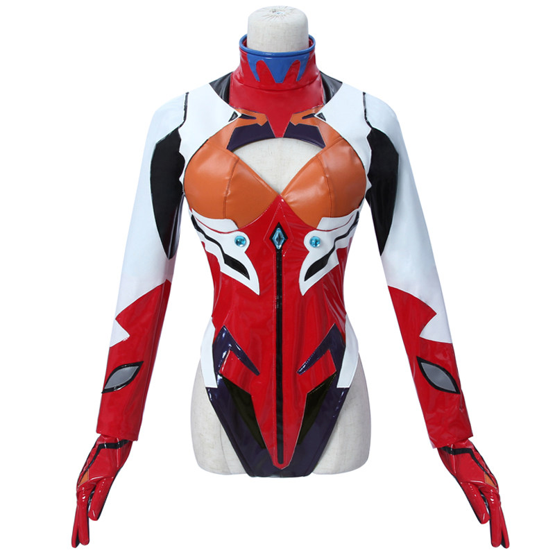 Disfraz de Cosplay Noqi Eva Asuka - Chaqueta de Cuero y Traje de Combate