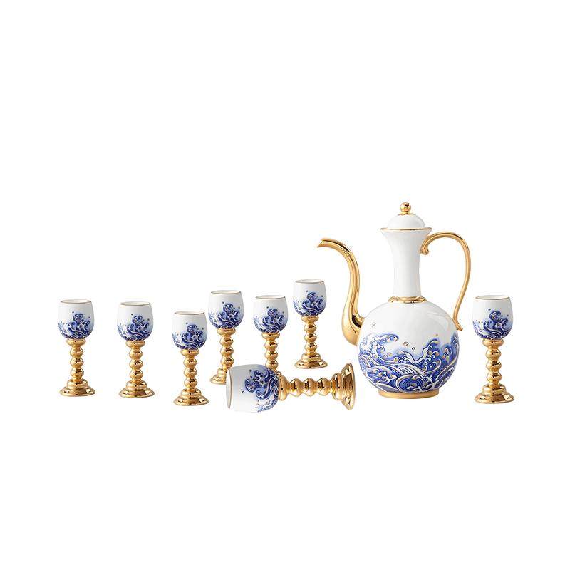 Set Vin Porțelan Auratic - Stil Palat, 10 Piese