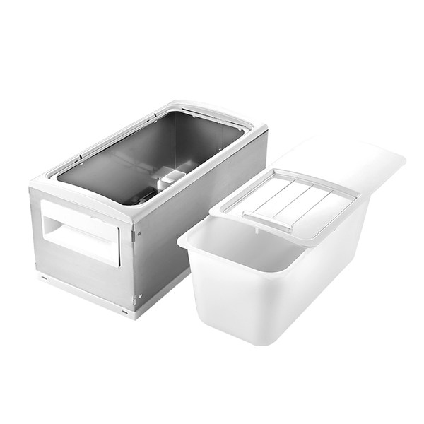 Sailing rice box stainless steel double buffer kitchen pull basket ...