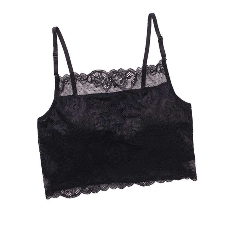 Silk Suspender Tube Top with Breast Pads - Adjustable Bottoming Breast ...