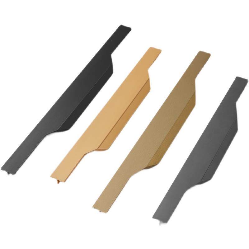 Modern Black Invisible Wardrobe Handle - Simple and Stylish Design