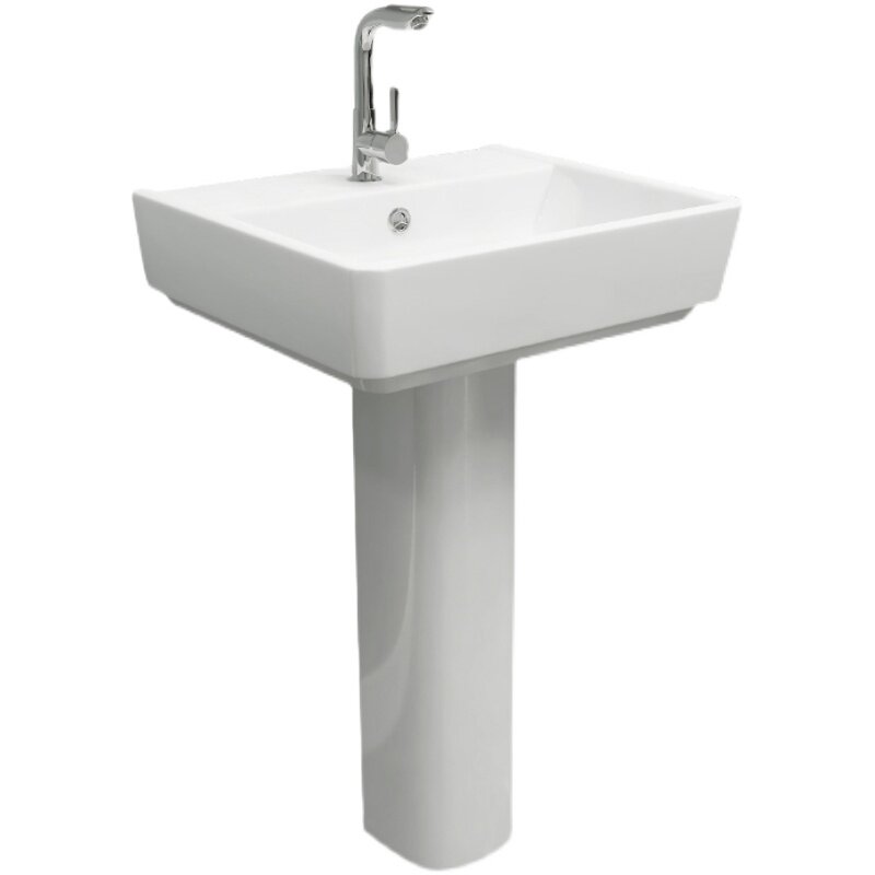 Ke Whale Ceramic Column Wash Basin - 12L Single Hole Bathroom Sink
