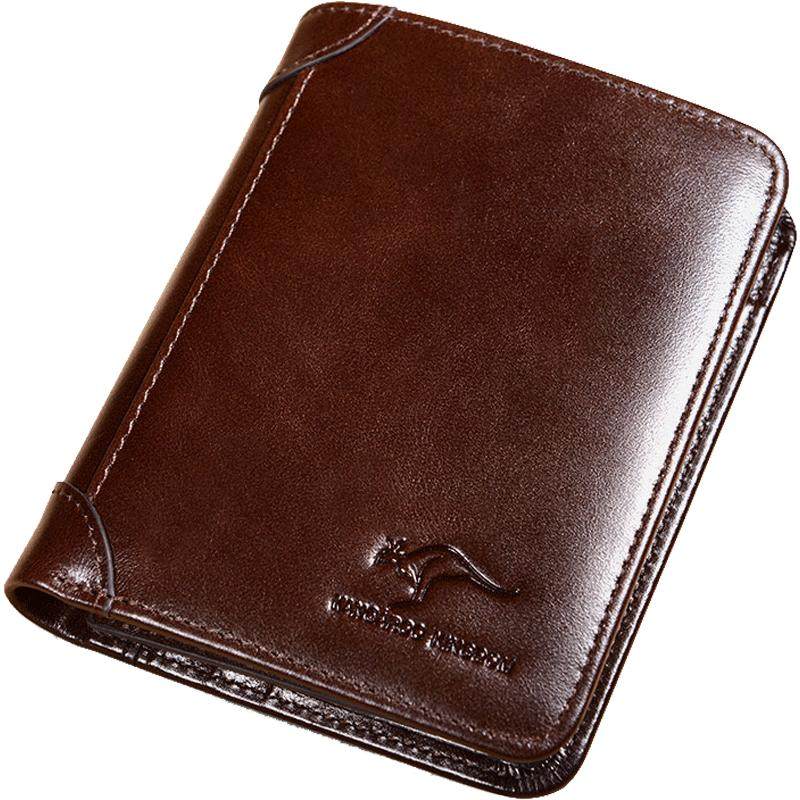 Cartera de Cuero para Hombre Kangaroo Kingdom - Bifold Vertical Compacta