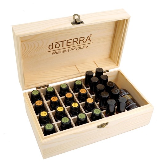 Doterra Essential Oil Storage Box | 18-Grid Solid Wood Container for ...
