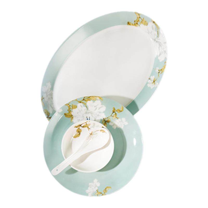 Yuquan Gaochun Ceramic Tableware Set - 30-Piece Chinese Style Bone China