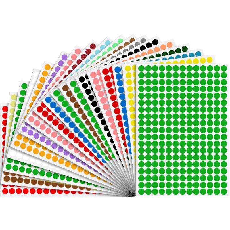 Dot Self-Adhesive Sticker Label | Round Paper Product Labeling | Color ...