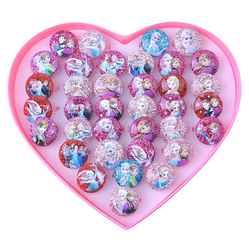Girls' Diamond Gem Rings - Princess Jewelry Box Set