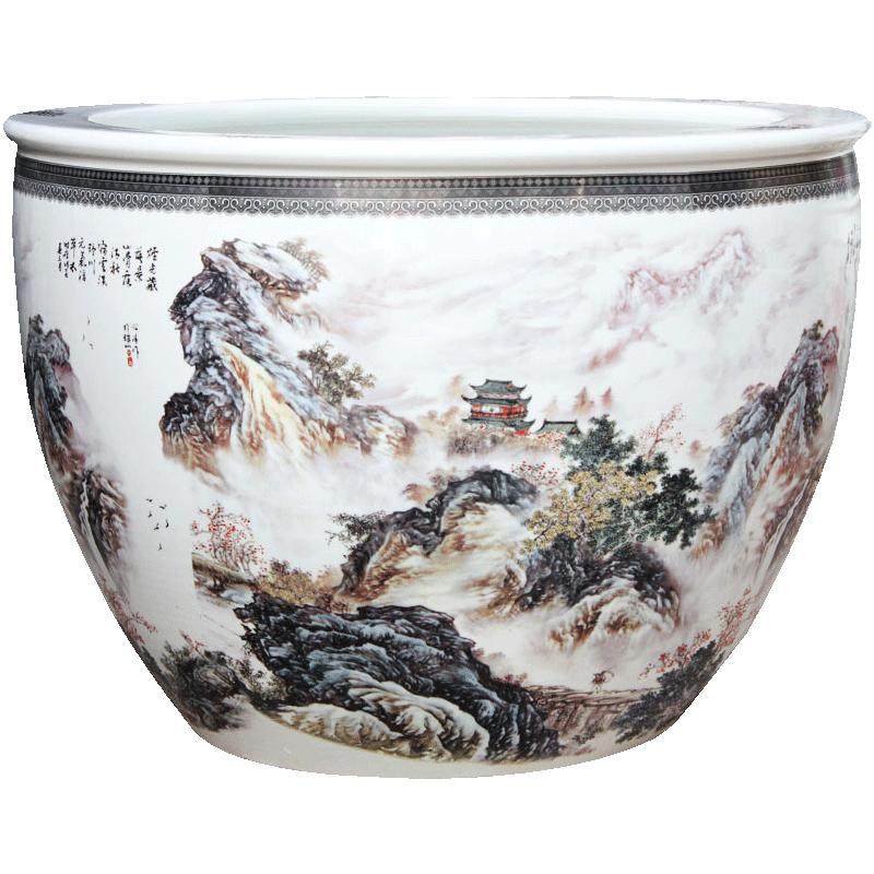 Jingdezhen Ceramic Large Fish Tank for Goldfish and Turtles - Extra ...