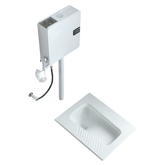 Squat Toilet Set - Embedded Ceramic Pedal Water Tank with Urinal