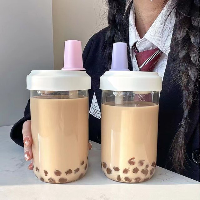 Milk Tea Cup Home Repentable use of cyclic -sucking pearl straw cups ...