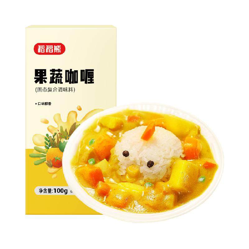 Kostki Curry z Owocami i Warzywami Rice Bear 100g Japońska Pasta Curry