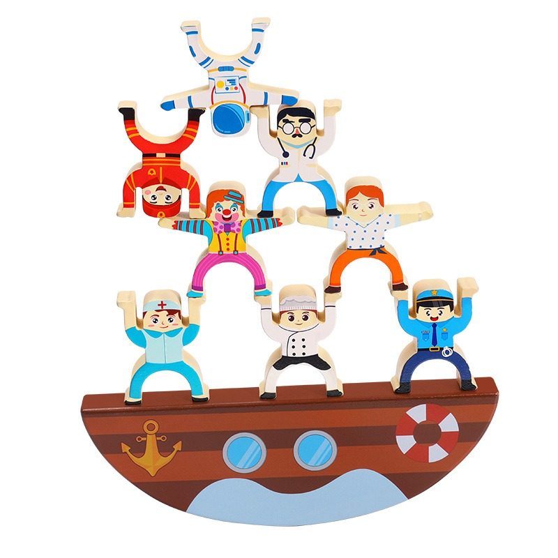 Pirate ship balance jenga - juguetes educativos de concentración para ...
