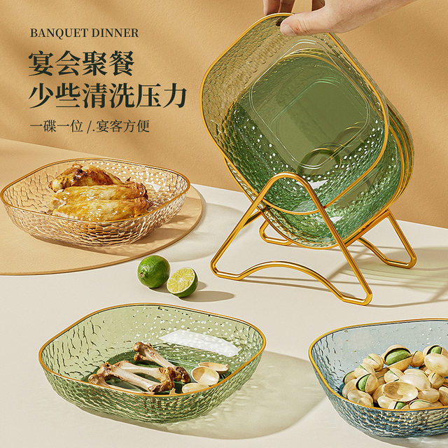 Bone-spitting dish household food-grade dining table garbage dish high ...