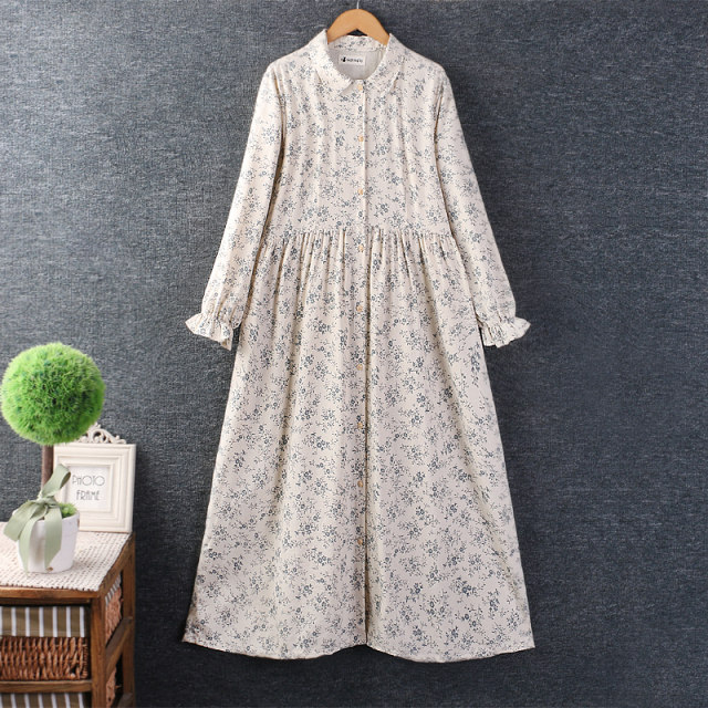 Spring new women's clothing Japanese style small fresh lapel cotton and ...